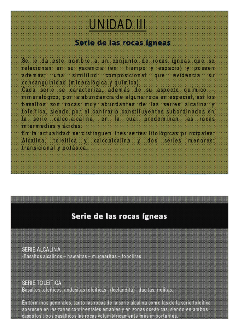 Serie de Las Rocas Igneas Ppt | PDF | Magma | Roca (geología)