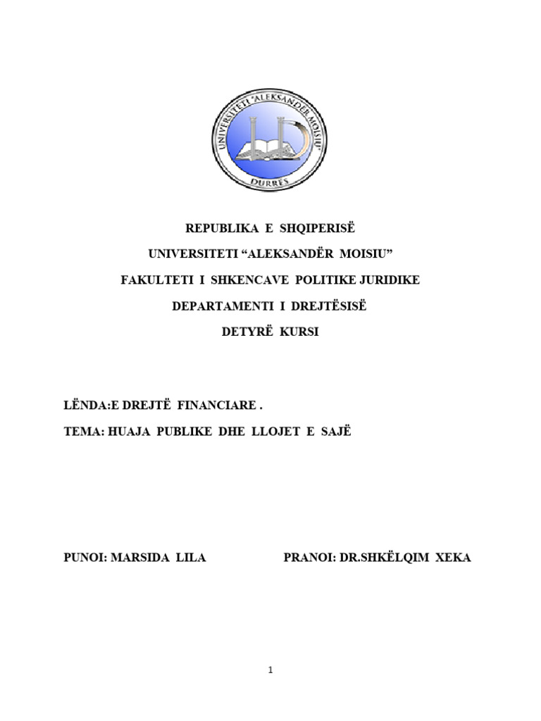 E D.Financiare Detyr Kursi Model | PDF