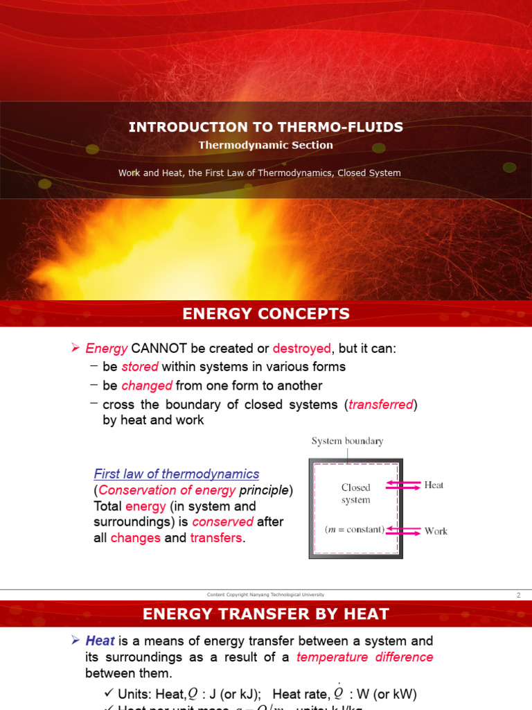 06 MA2003-1st Law Closed System | PDF | Heat | Gases