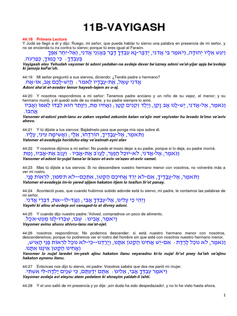 11B Vayigash | PDF | Jacob | Pueblo bíblico