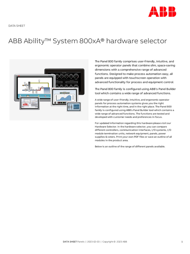 800xa Outline - Panels | PDF | Solid State Drive | Computing