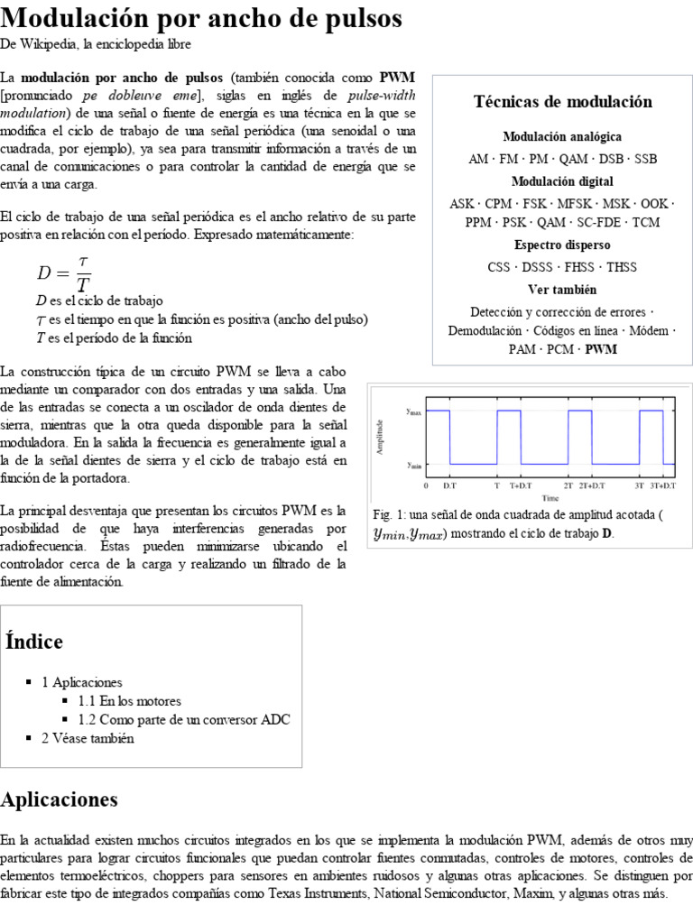 Modulación Por Ancho de Pulsos | PDF | Ingenieria Eléctrica | Electrónica