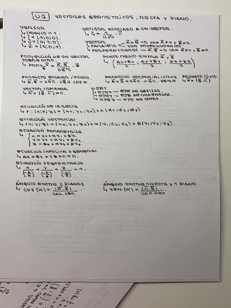 Resumen Algebra y Geometria Analitica | PDF