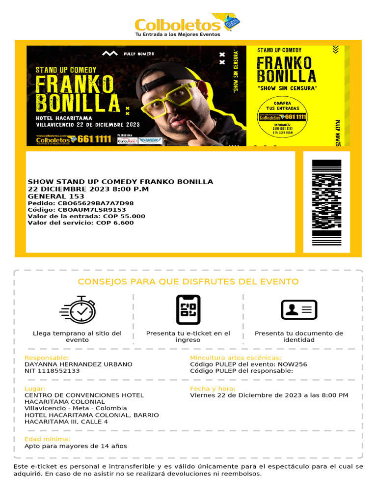 Stand Up Comedy: Franko Bonilla 2023 | PDF