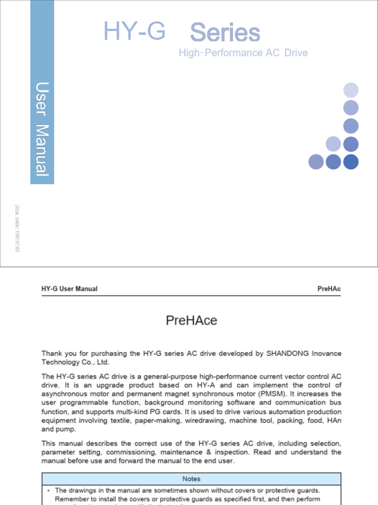 HY-G Series AC Drive User Manual | PDF | Alternating Current | Electric ...