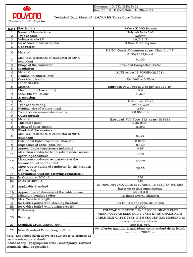 Cable GTP | PDF | Electrical Resistance And Conductance | Electrical Conductor