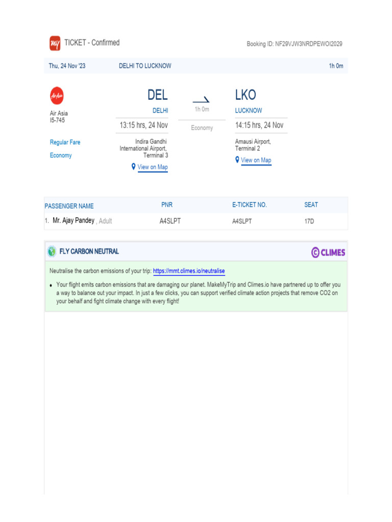 ETicket - FLIGHT TICKET | PDF | Transport | Aviation