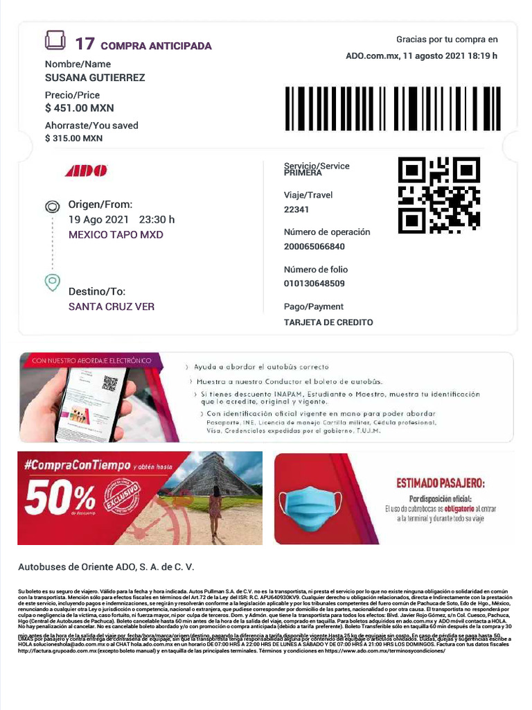 PDF Tu Boleto Ado Compress | PDF | México