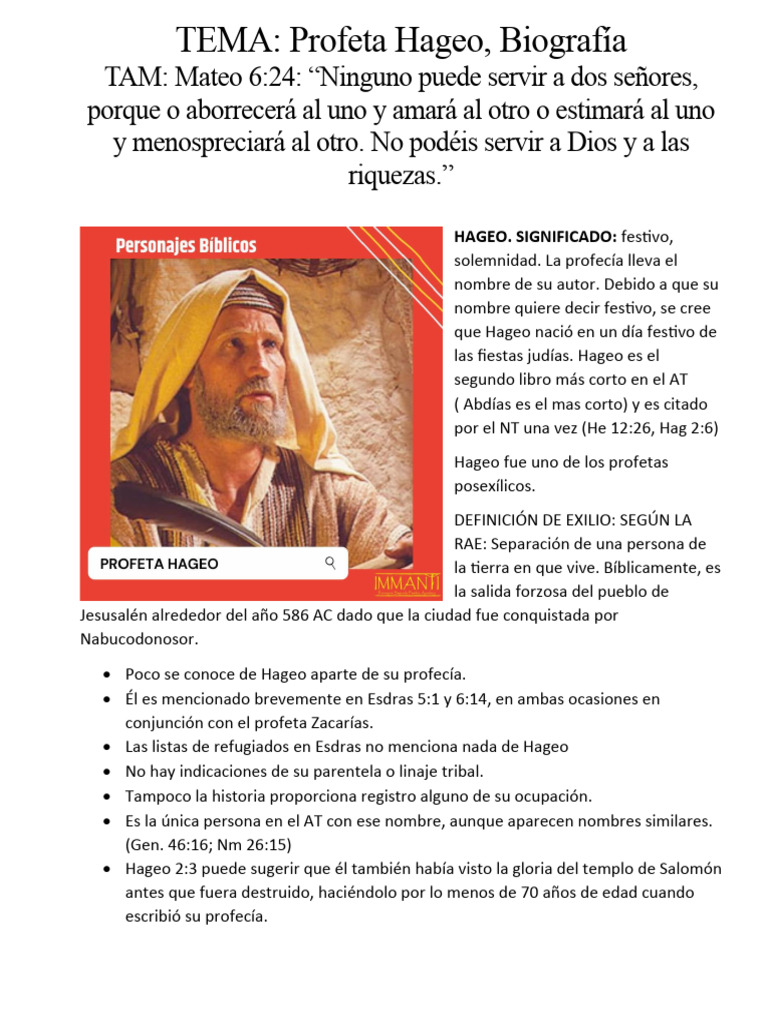 Profeta Hageo | PDF | Templo en jerusalén | Mesías