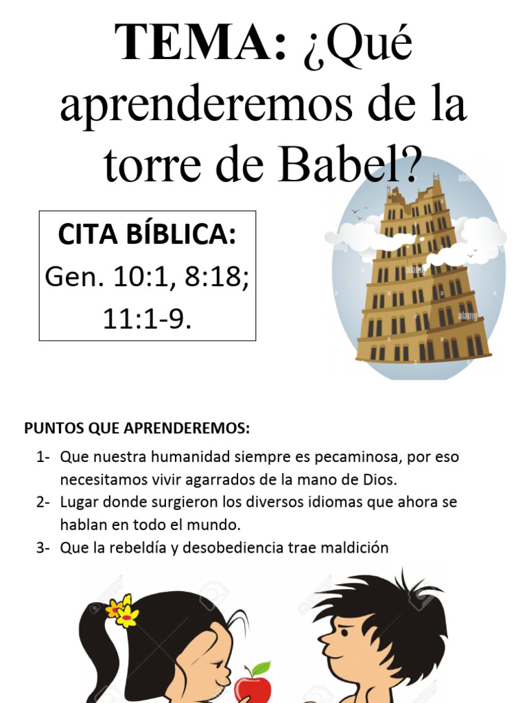 Enseñanza sobre la torre de babel | PDF | Jamón (Hijo De Noé) | Noé