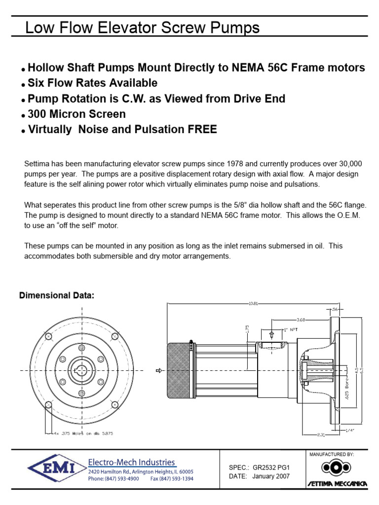 EMI pump | PDF | Pump | Electric Motor