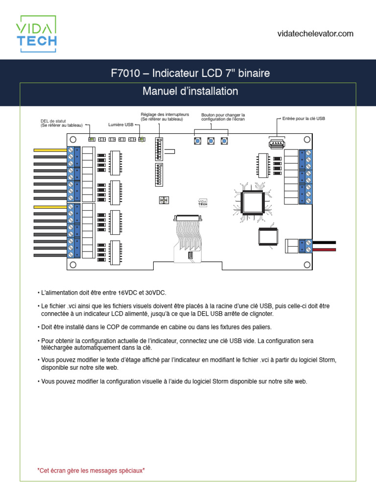 F7010 - Indicateur LCD 7" Binaire Manuel D'installation | PDF