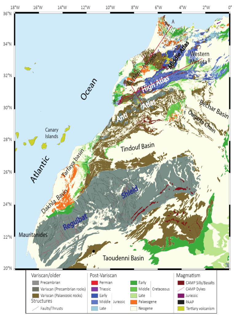 Geological Map of Morocco | PDF | Earth Sciences | Geology