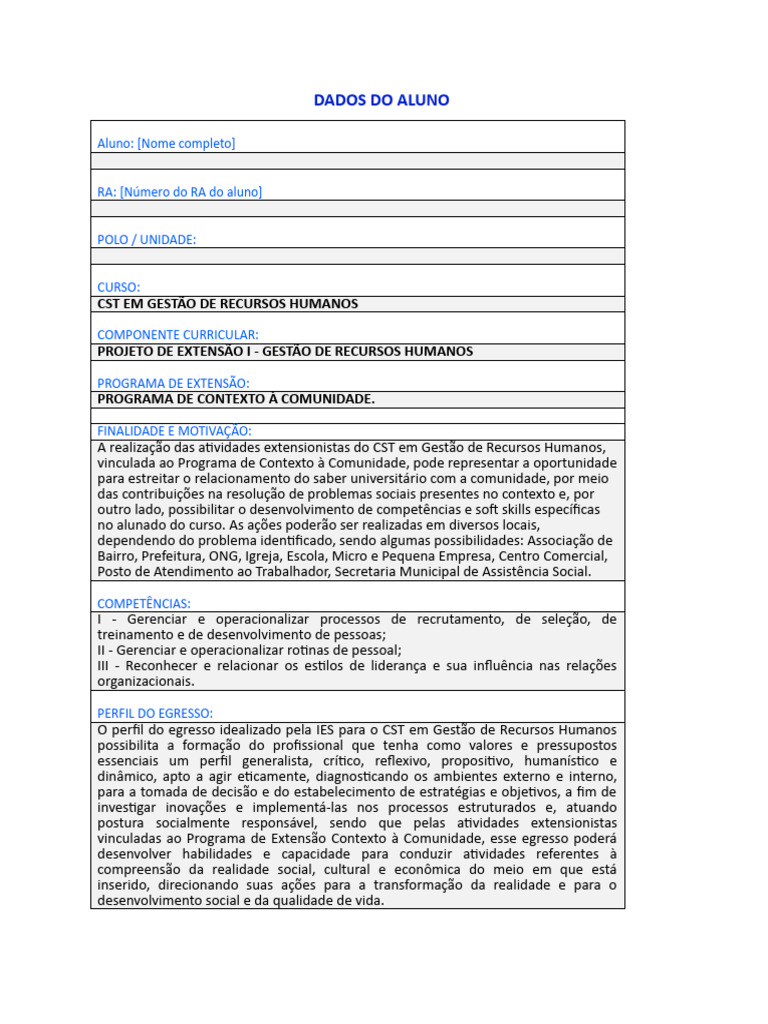 Relatório Final Projeto de Extensão 1 | PDF | Gestão de recursos humanos | Sociologia