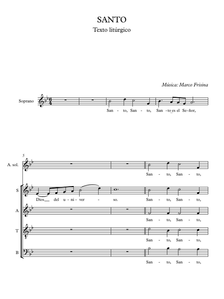 SANTO Compases Sin Piano - Full Score | PDF