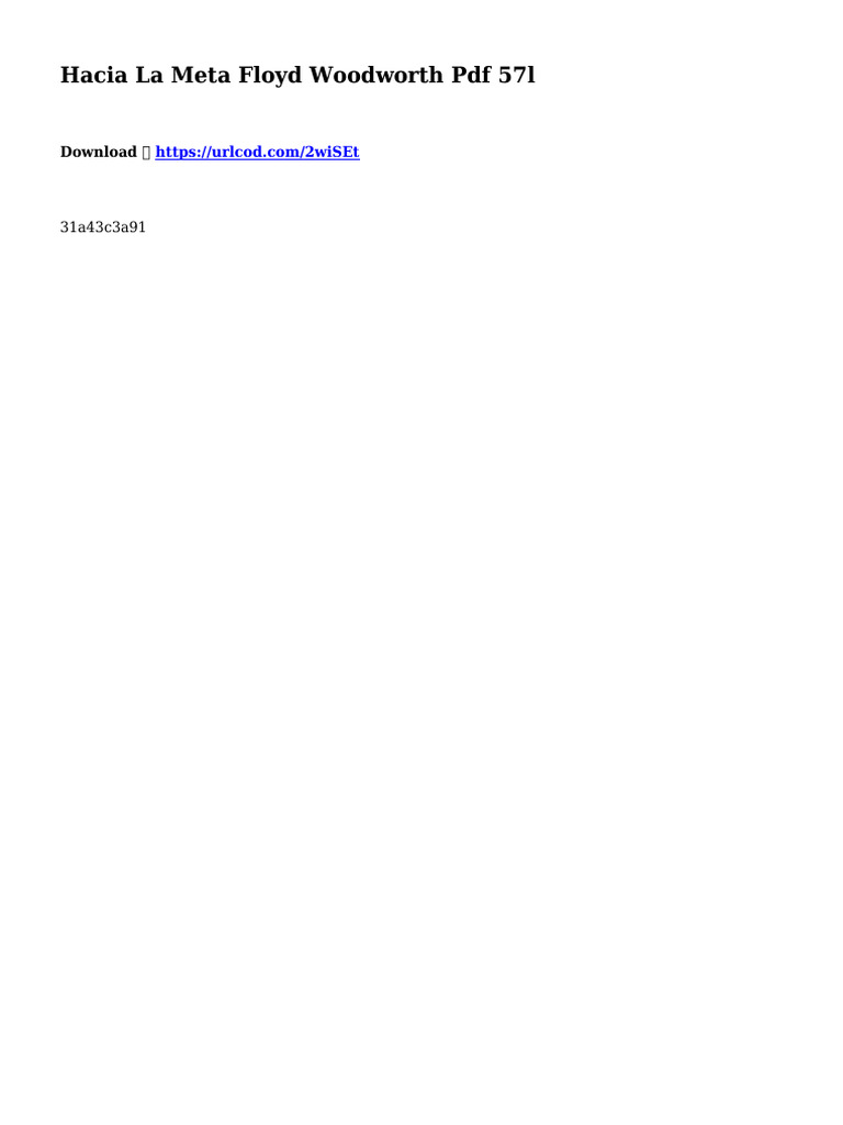 Hacia La Meta Floyd Woodworth PDF 57l: Download | PDF