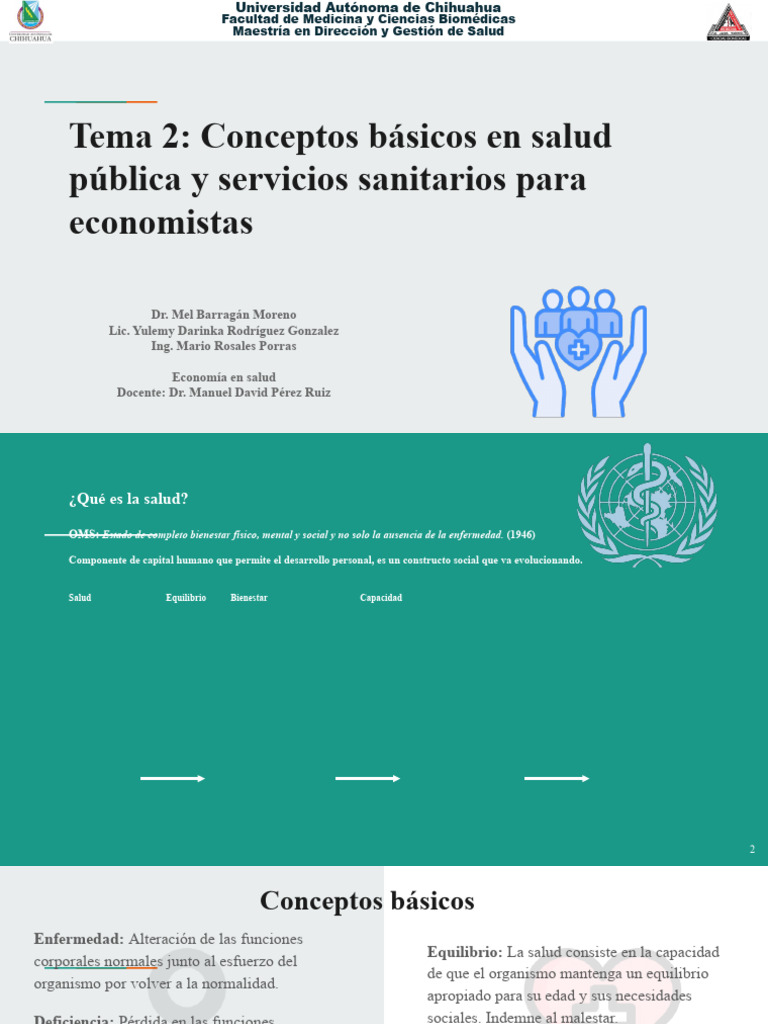 Tema 2_ Conceptos Básicos, Economía en Salud | PDF | Salud pública