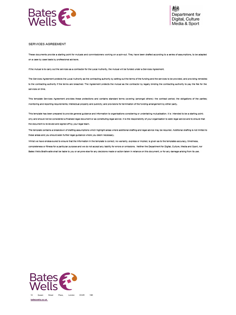 Template Services Agreement Mutual | PDF | Intellectual Property ...