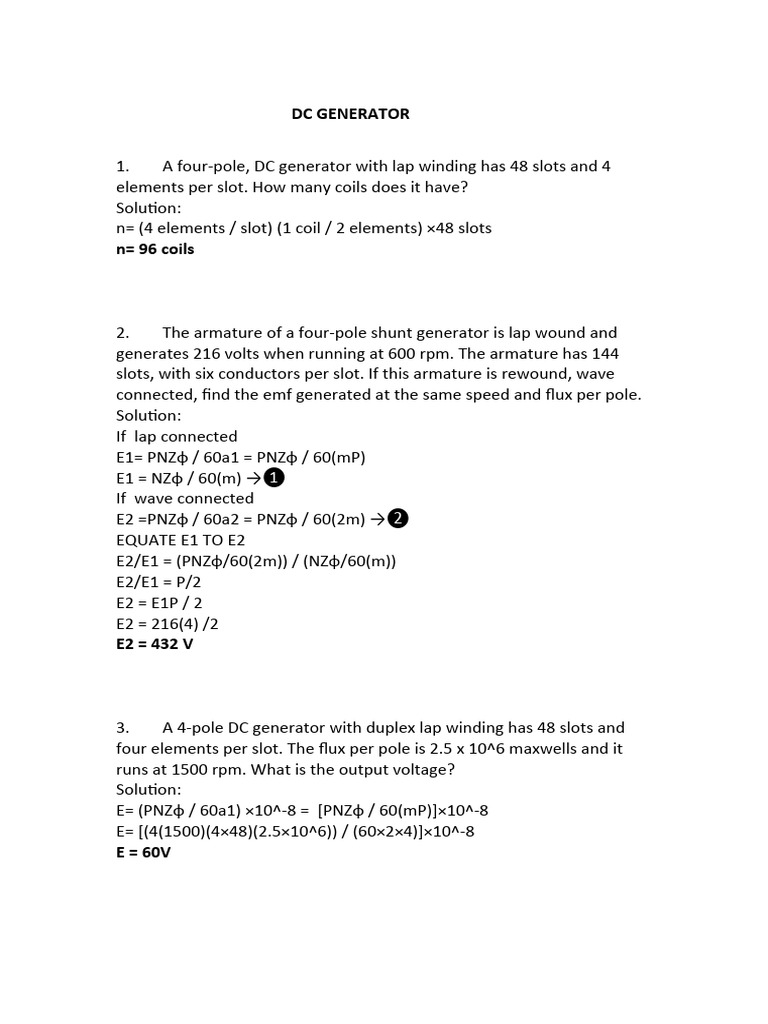 DC GENERATOR Final 1 | PDF | Electric Generator | Quantity