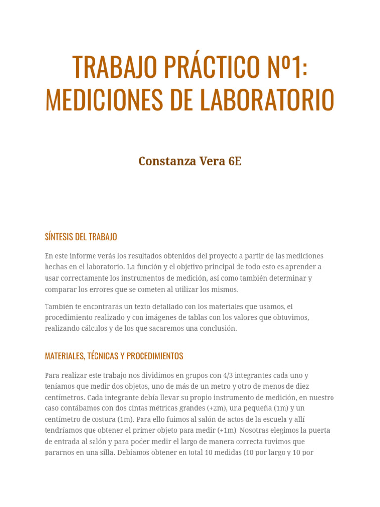 Informe de Laboratorio | PDF | Medición | Laboratorios