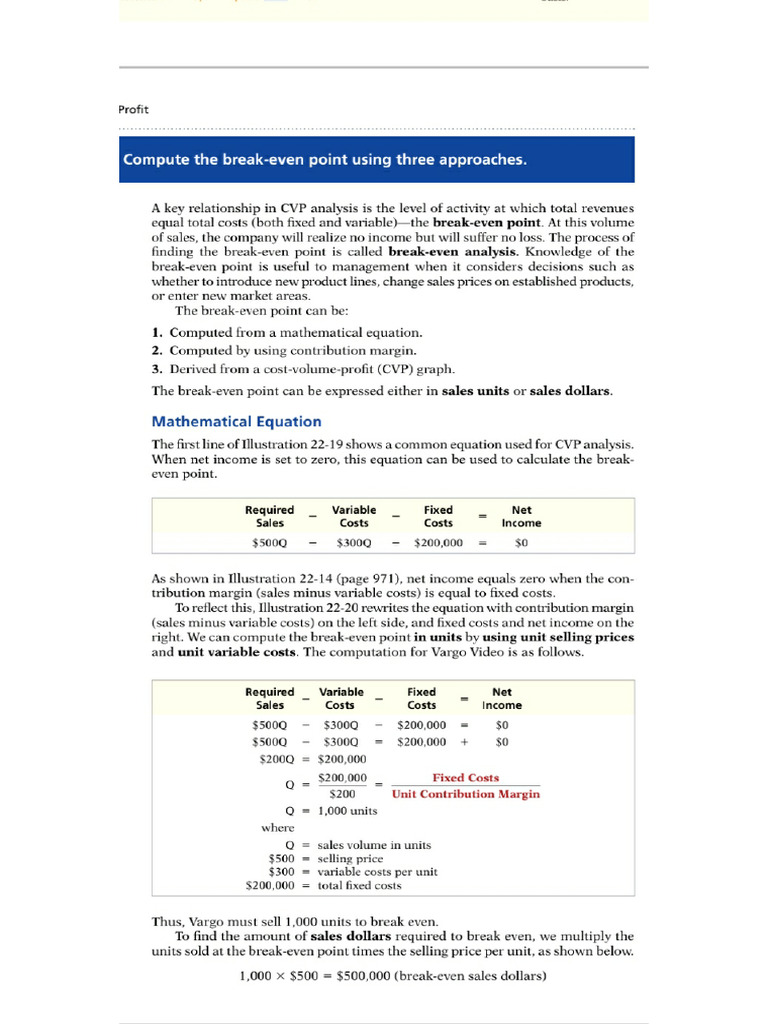 All CVP Equations | PDF