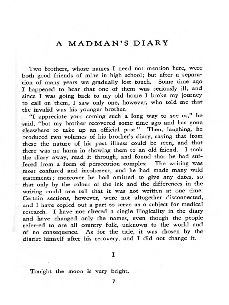 Diary of A Madman | PDF