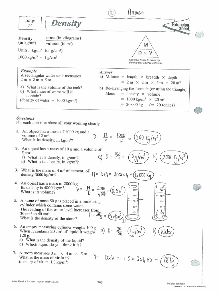 Density Answers | PDF