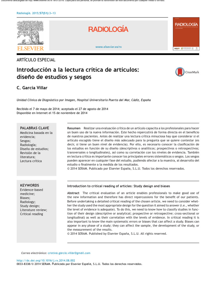 Diseño de estudios y sesgos | PDF | Ensayo clínico | Diagnostico medico