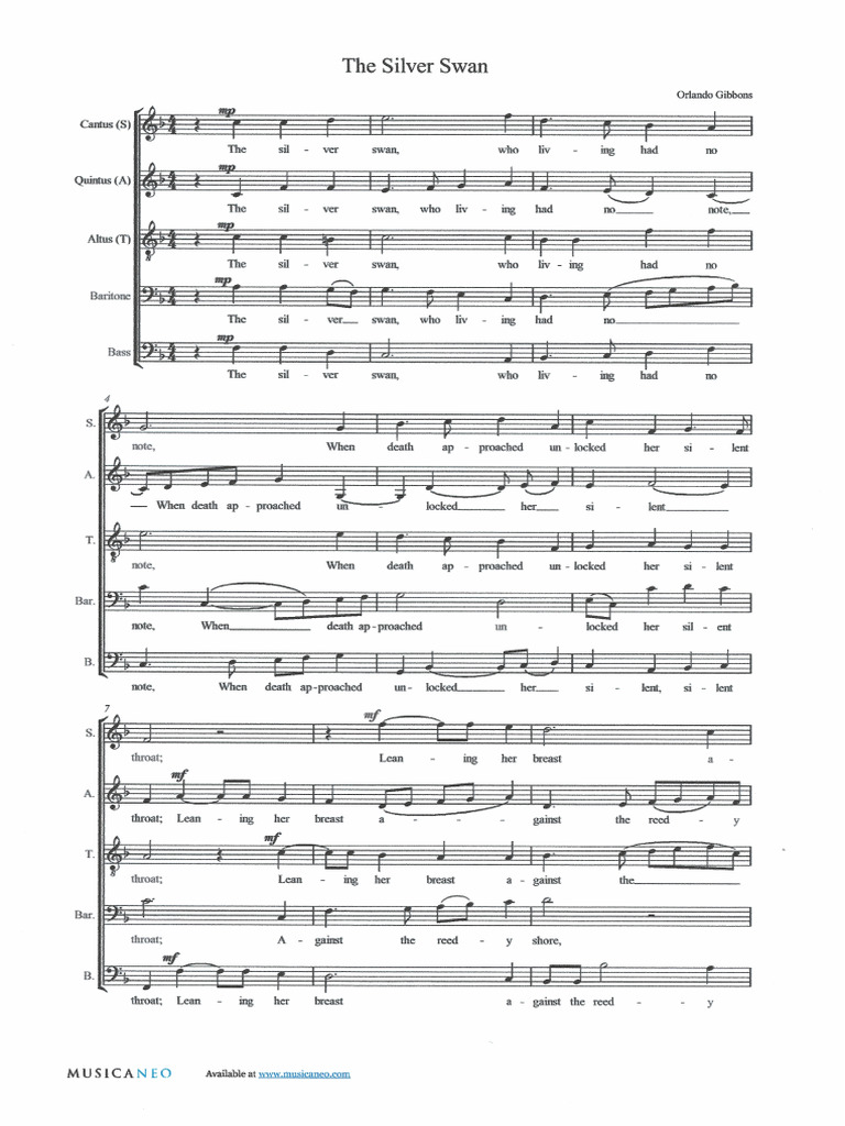 Gibbons - The Silve Swan | PDF