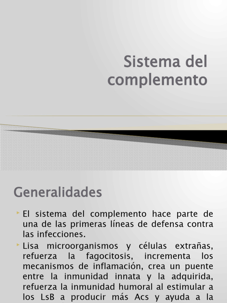 Tema 10 Sistema de Complemento | PDF | Sistema complementario | Especialidades Medicas