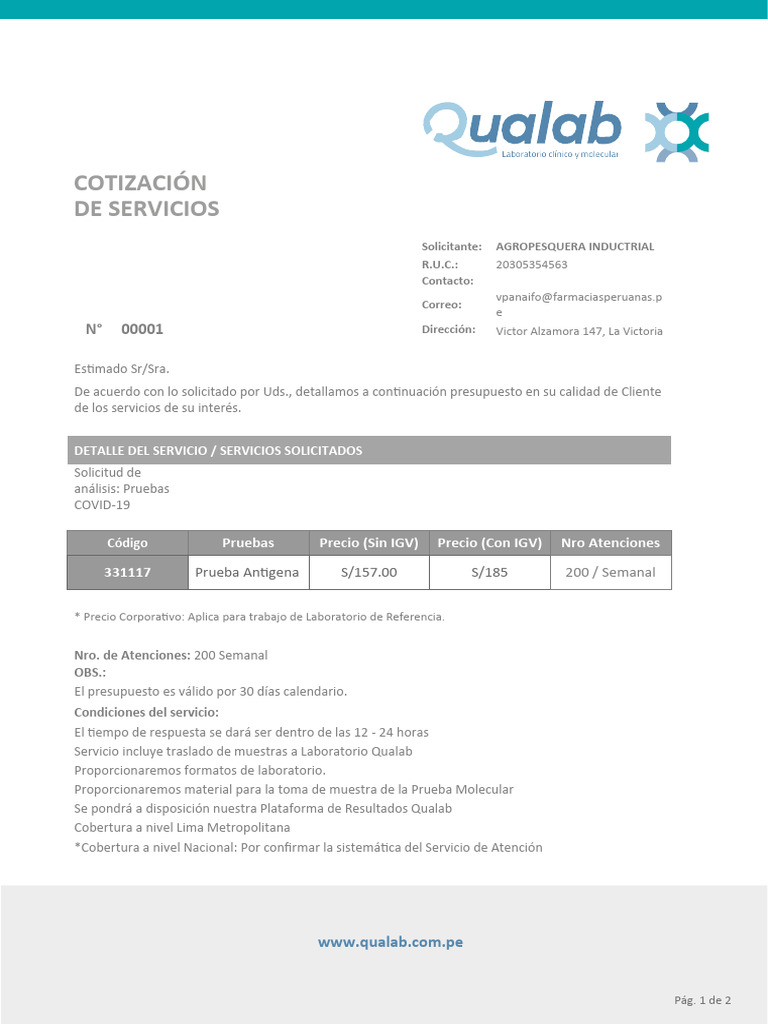 Cotizacion MODELO 2 | PDF