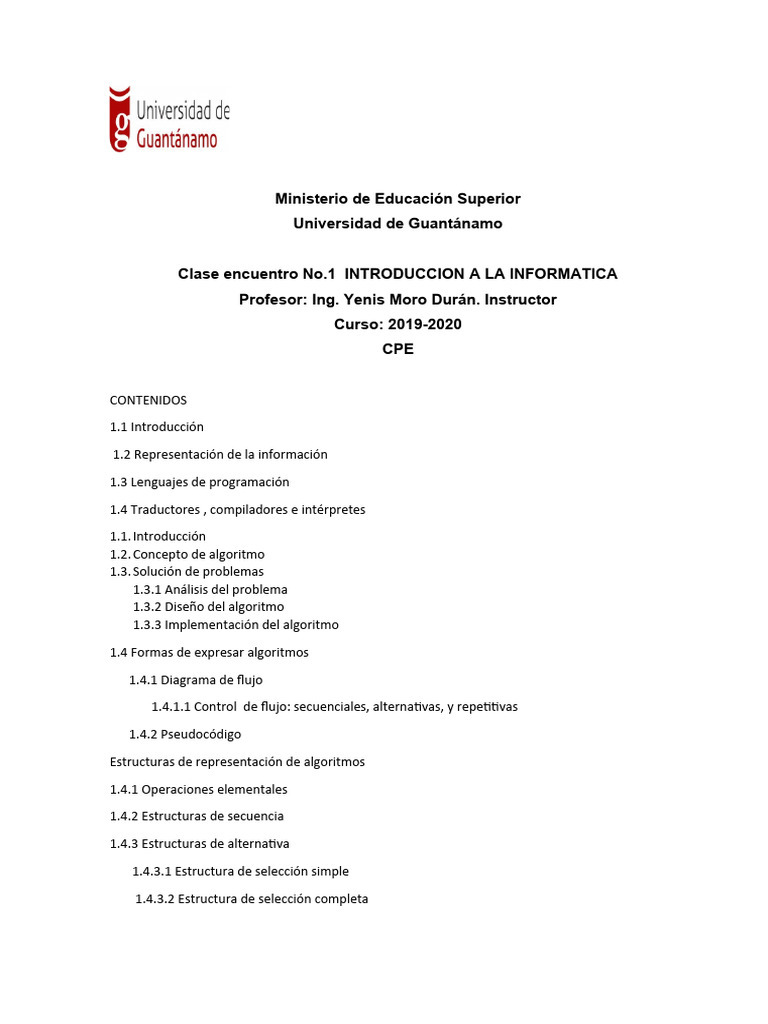 Clase Encuentro 1 | PDF | Lenguaje de programación | Algoritmos