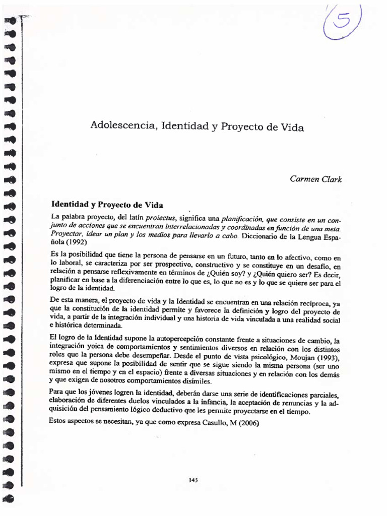 Adolescencia, Identidad y Proyecto de Vida | PDF