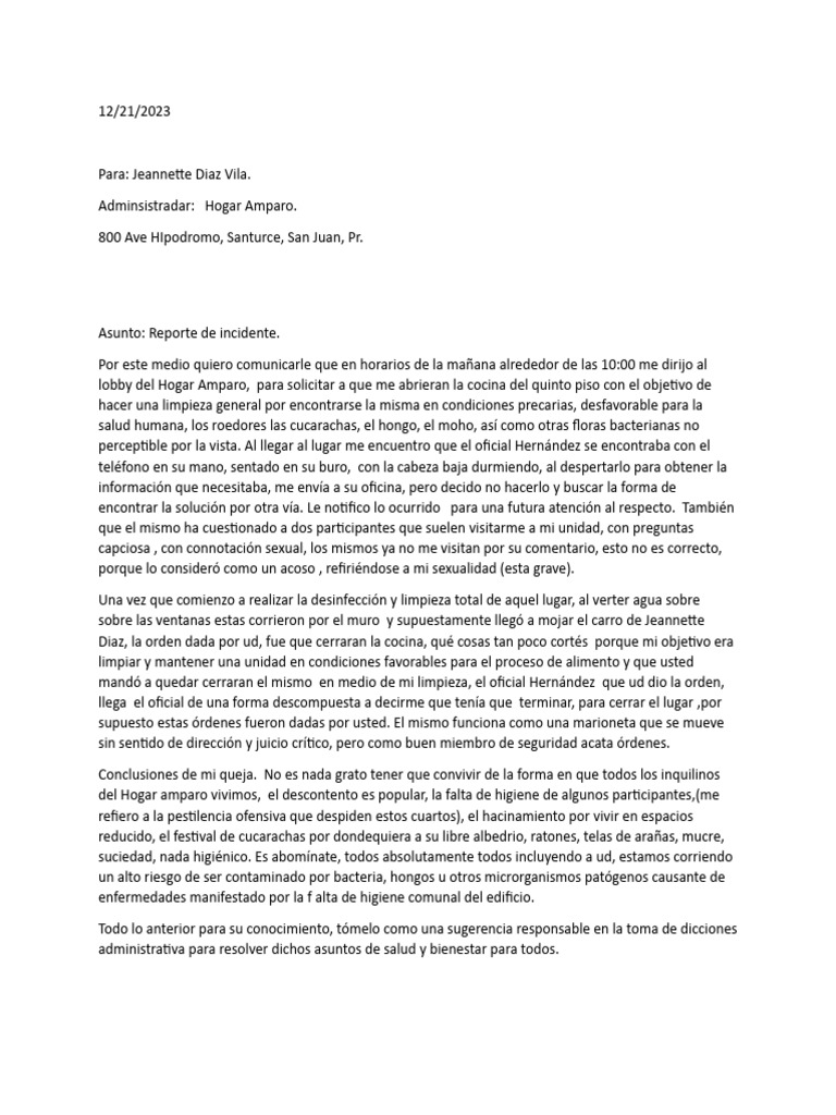 Caso Oficial Hernadez Hogar Amparo | PDF