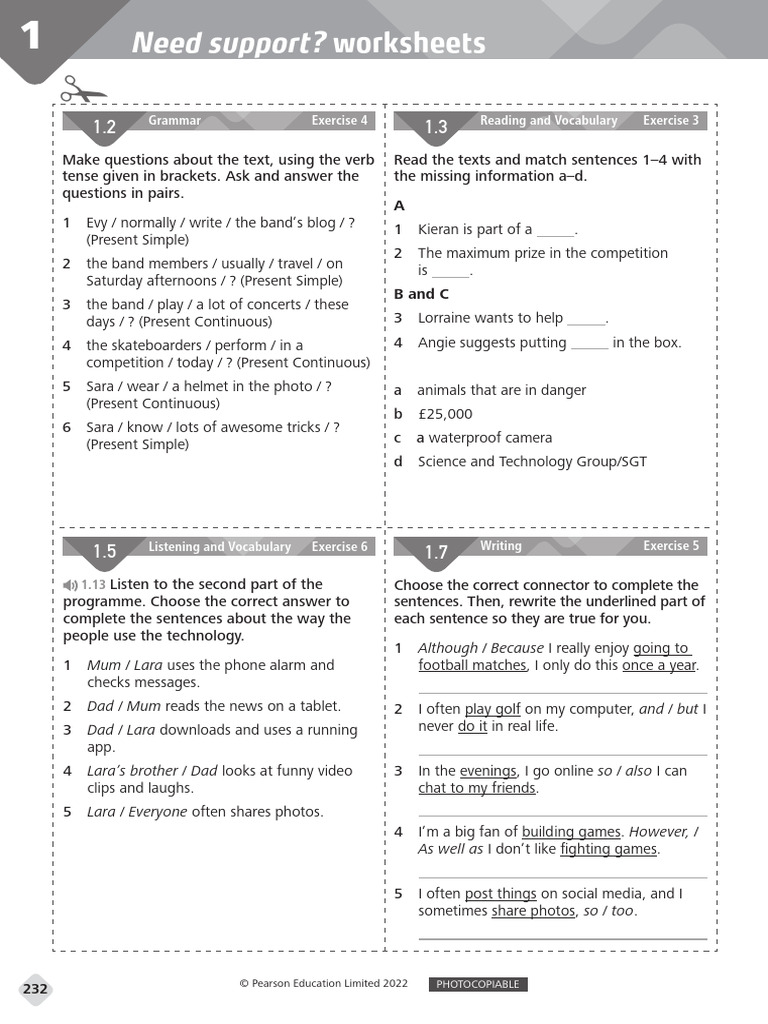 Worksheets | PDF | Sentence (Linguistics) | English Language