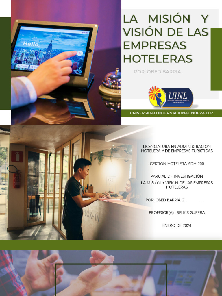 LA MISIÓN Y VISIÓN DE LAS EMPRESAS HOTELERAS | PDF
