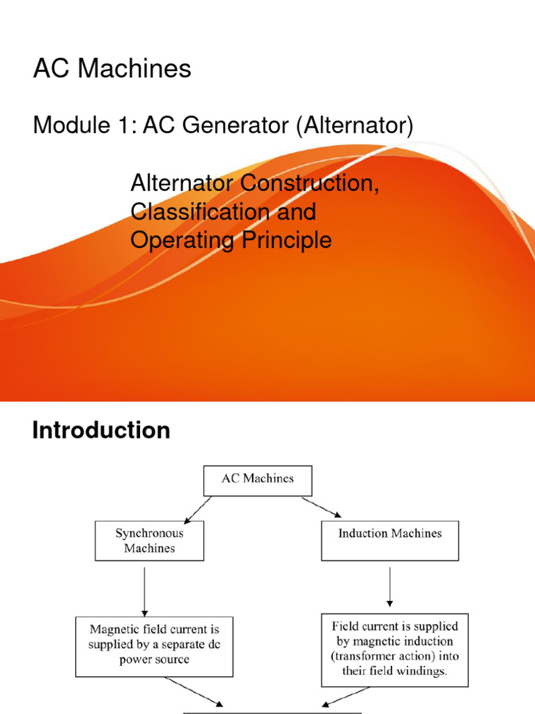 AC Machines Alternators 1 | PDF | Electric Generator | Magnetism