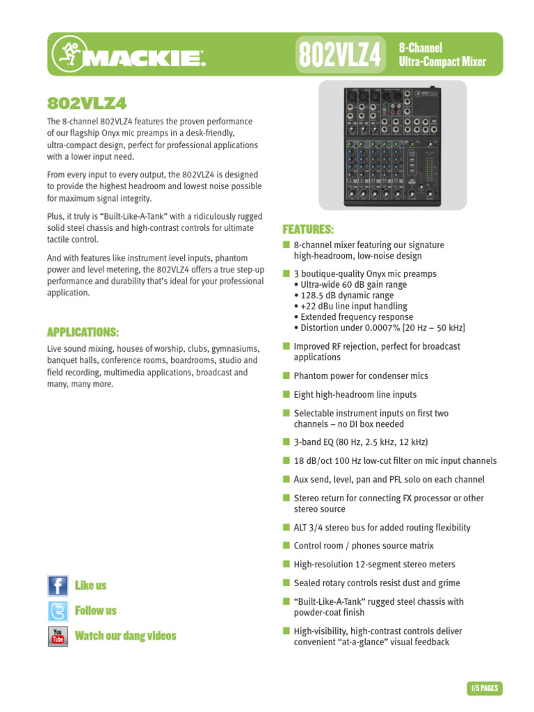 802VLZ4 | PDF | Microphone | Decibel