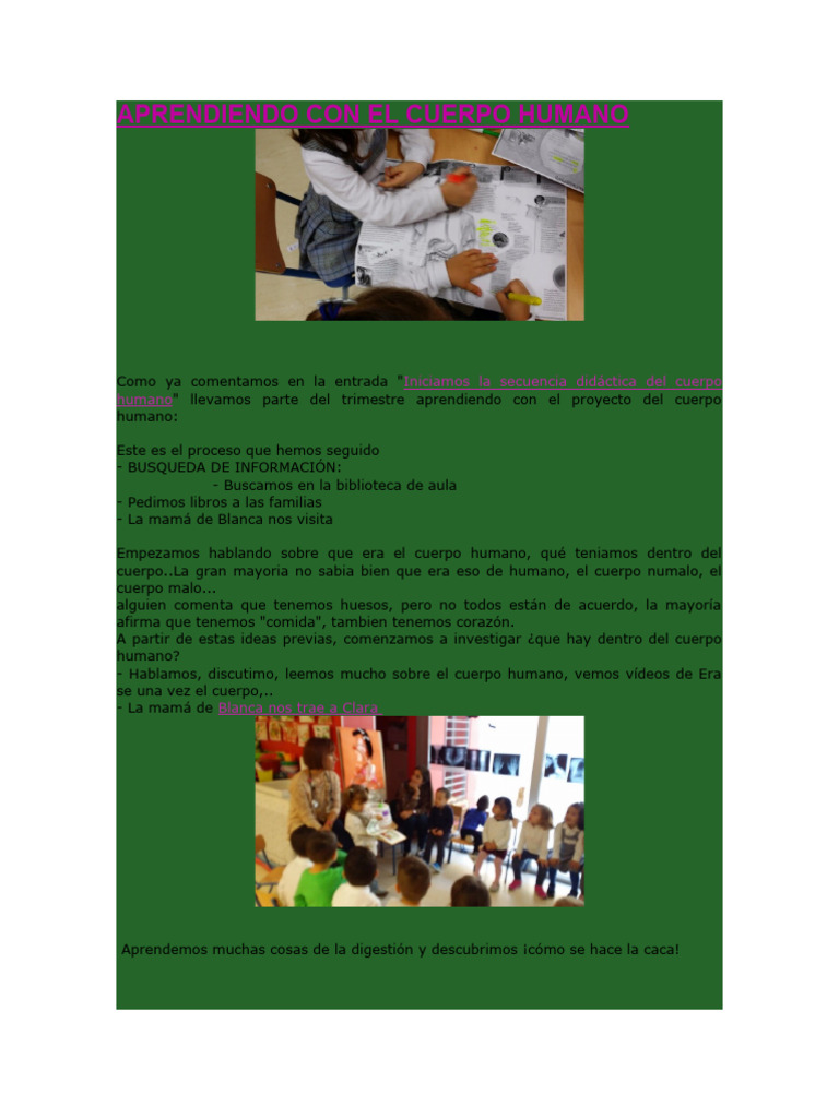 Aprendiendo Con El Cuerpo Humano Pdf