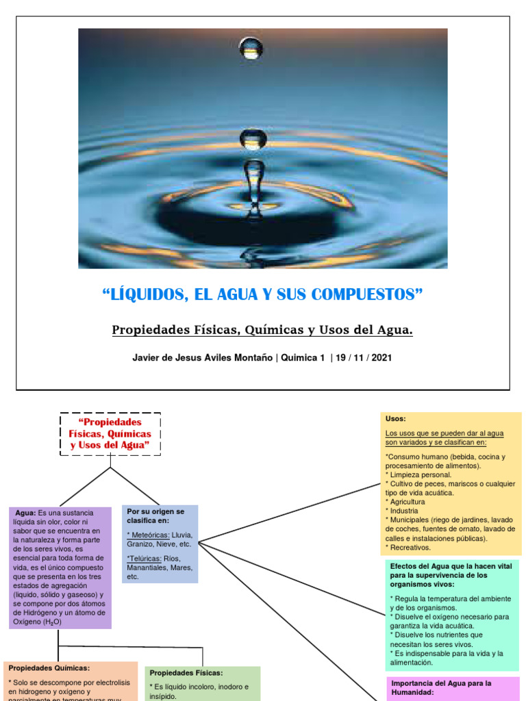 Tema I. Propiedades Físicas y Usos Del Agua | PDF | Agua | Oxígeno