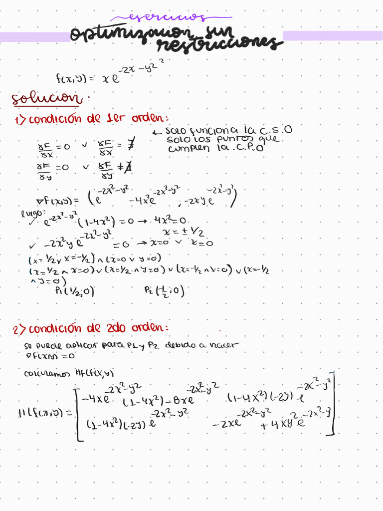Ejercicio de Optimización Sin Restricciones - 240202 - 184518 | PDF