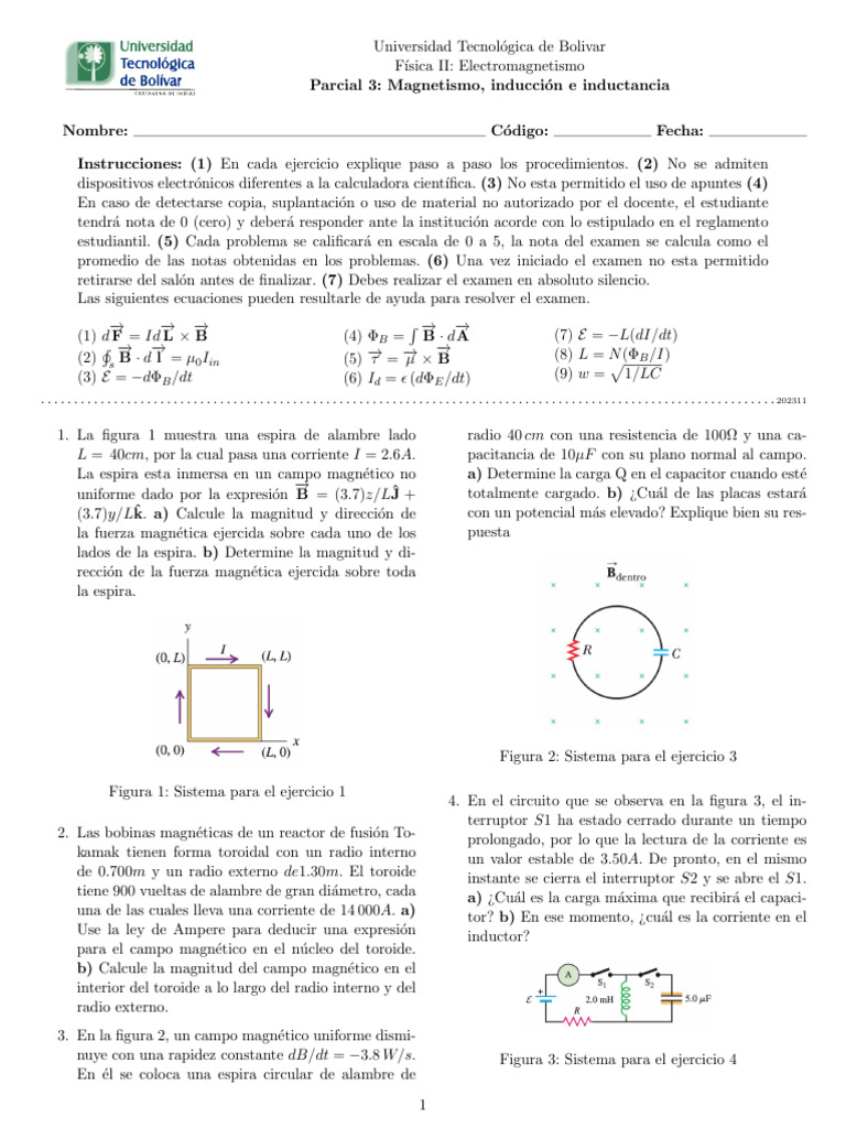 Parcial3 Ejemplo | PDF | Inductor | Corriente eléctrica