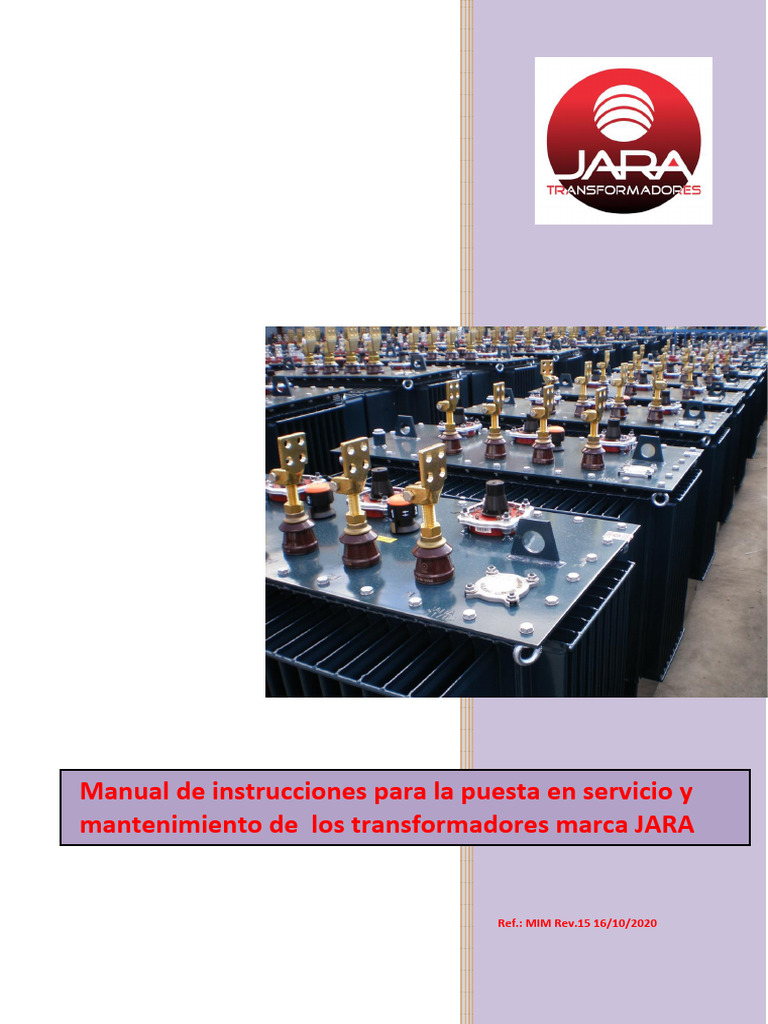 Manual Instrucciones y Mantenimiento Español - Jara | PDF | Transformador | Corriente eléctrica