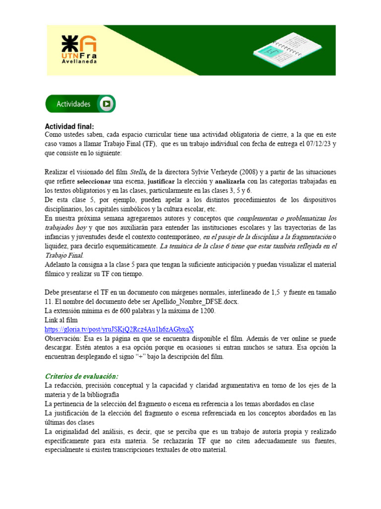 Clase 5 Actividad Final | PDF