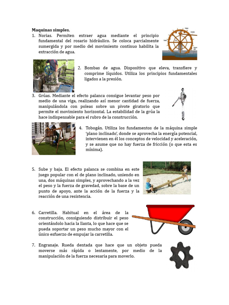 La Carretilla: Máquina Simple Esencial | PDF | Palanca | Fuerza