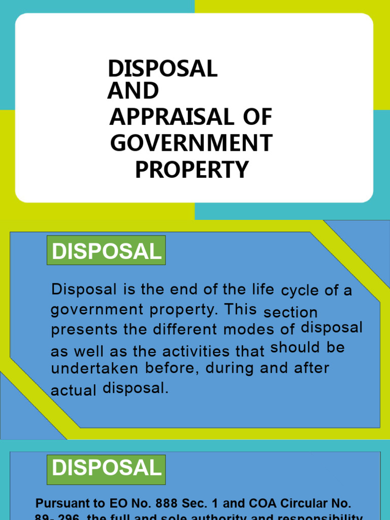 Disposal and Appraisal of Government Property | PDF | Real Estate ...