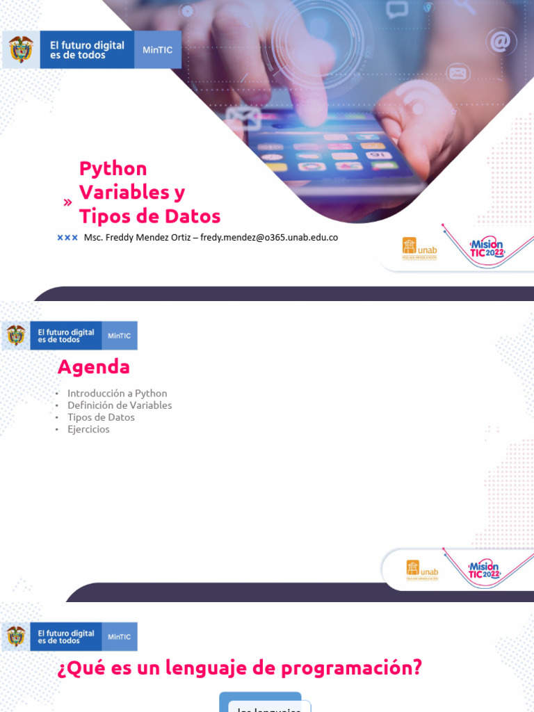 S2 D1 - 1 - Python Variables y Tipos de Datos | PDF | Python (lenguaje ... S2 D1 - 1 - Python Variables y Tipos de Datos | PDF | Python (lenguaje ...