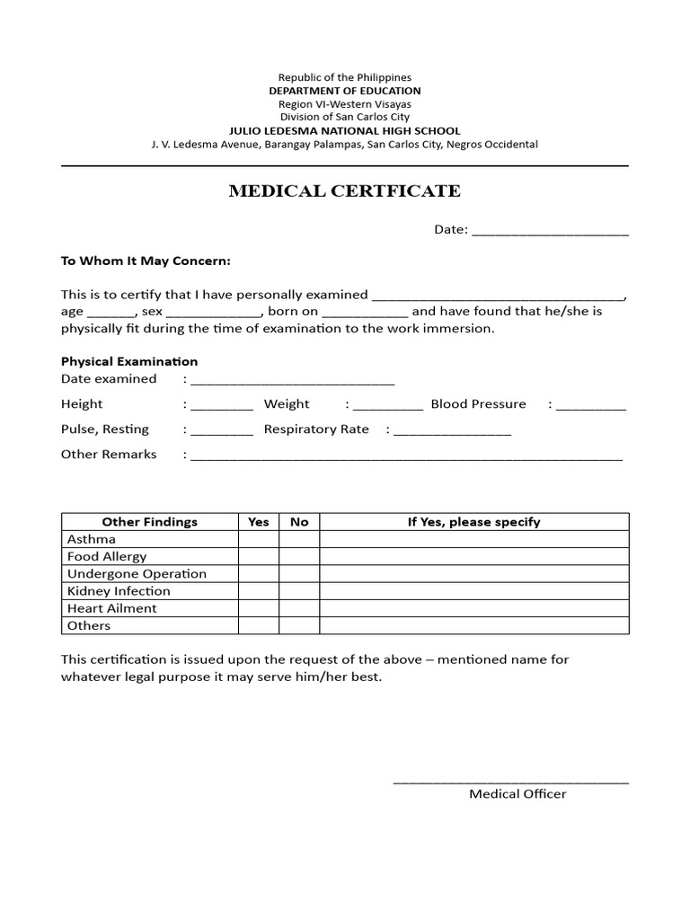 Medcert Work Immersion | PDF | Wellness