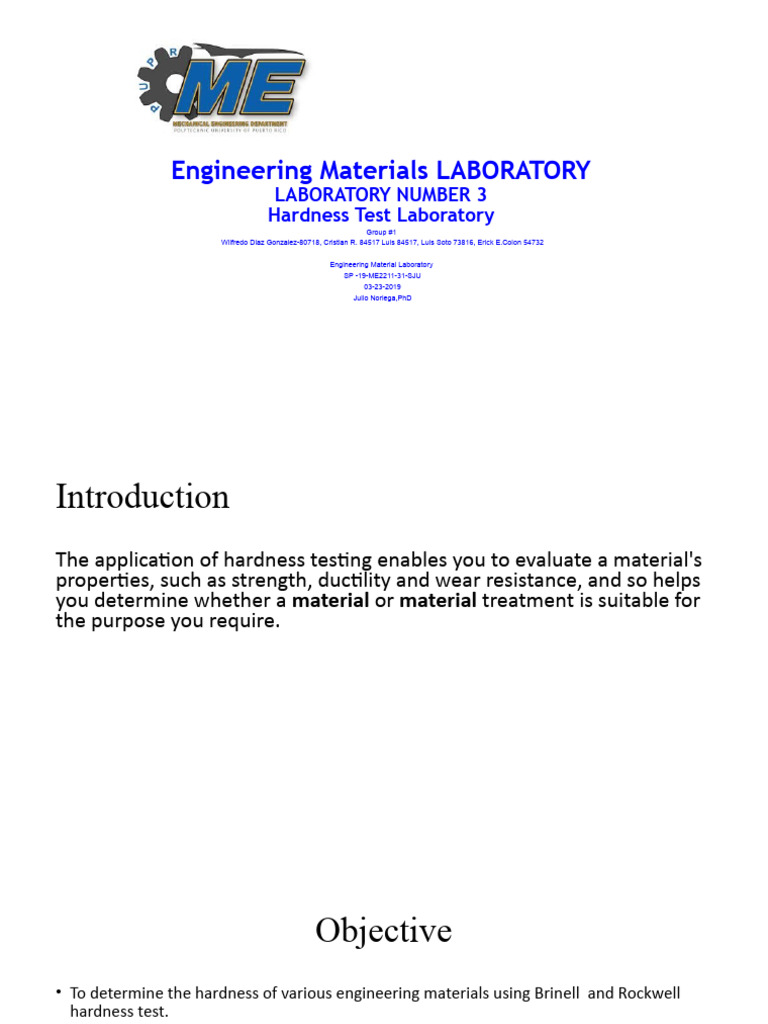 Lab Presentation 3 Hardness Test v3 | PDF
