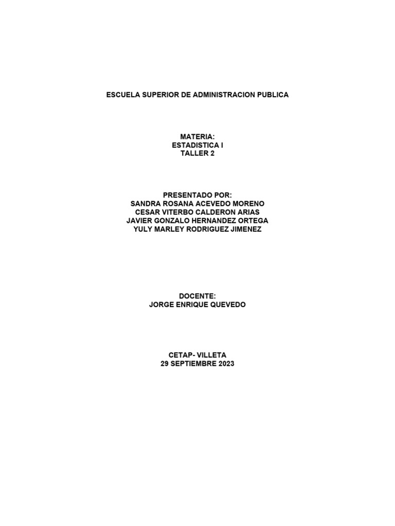 Desarrollo Taller 2 | PDF Desarrollo Taller 2 | PDF